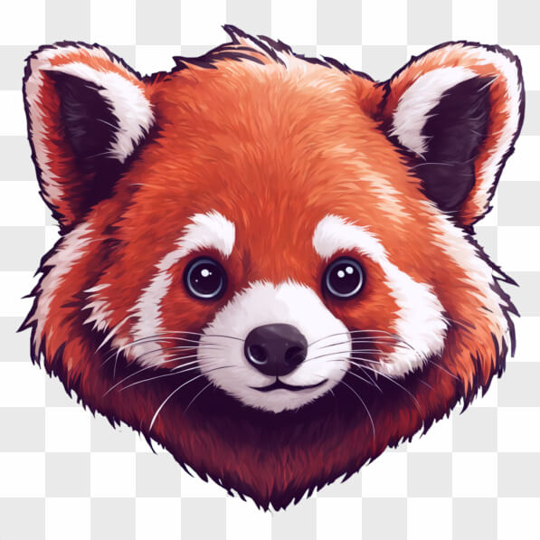 Download Stylized Red Panda Face Cartoons Online - Creative Fabrica