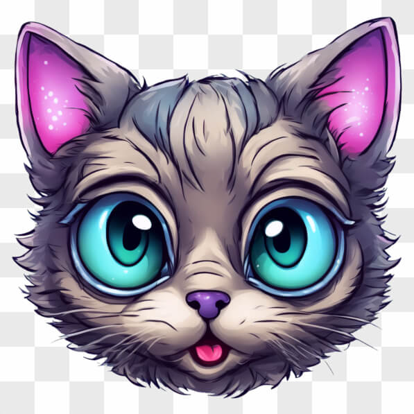 Descarga Cara de gato animada linda Cartoons En Línea - Creative Fabrica