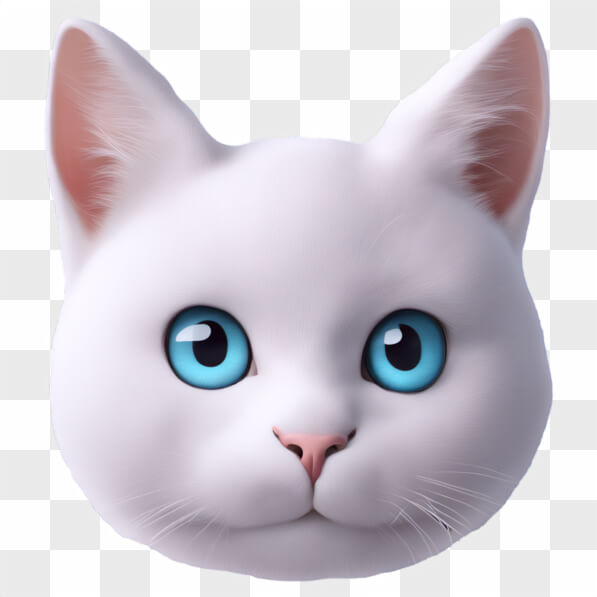 Download Cute White Cat Face Cartoons Online - Creative Fabrica