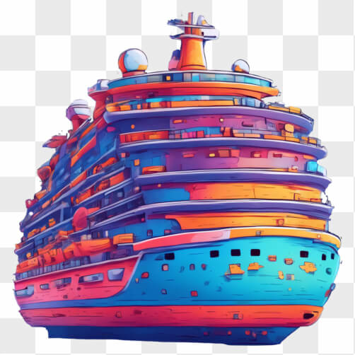 Download Colorful Cruise Ship Illustration Cartoons Online - Creative ...
