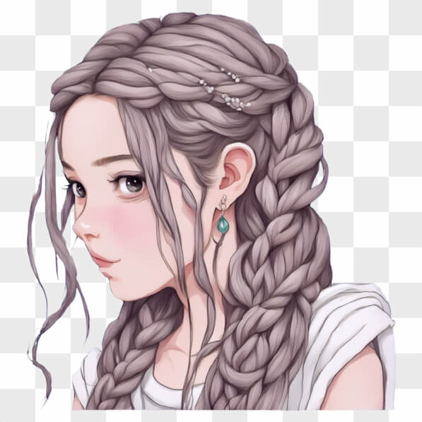 Download Illustration of a Girl with Braided Hair Cartoons Online ...