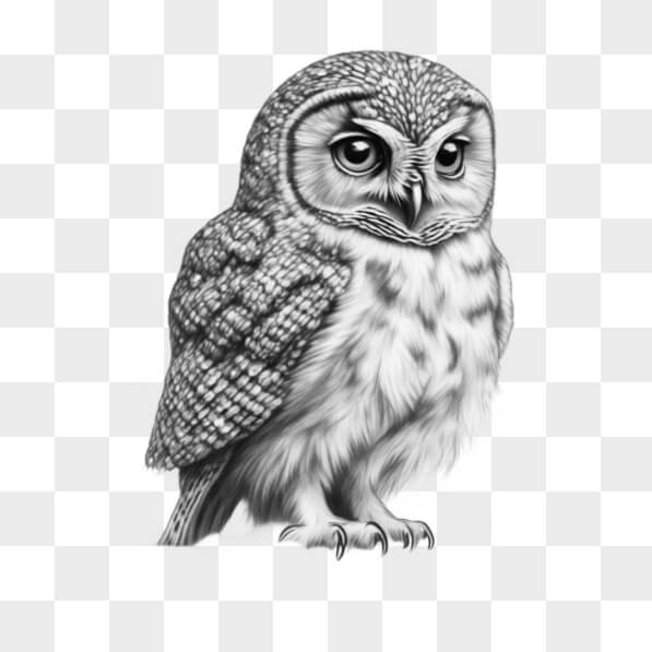 Download Detailed Drawing of an Owl Sketches Online - Creative Fabrica