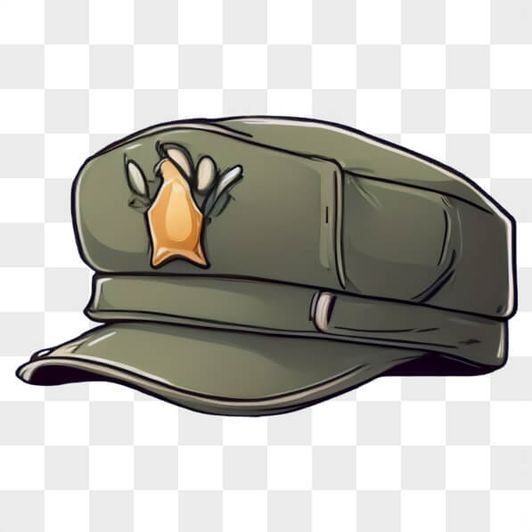 Download Green Military Cap with Insignia Cartoons Online - Creative ...