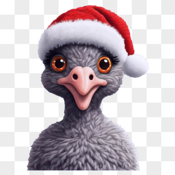 Descarga Ostrich de dibujos animados festivo con gorro de Santa ...