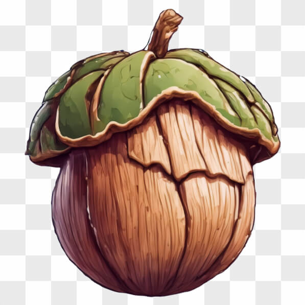 Download Stylized Acorn with Green Cap Cartoons Online - Creative Fabrica