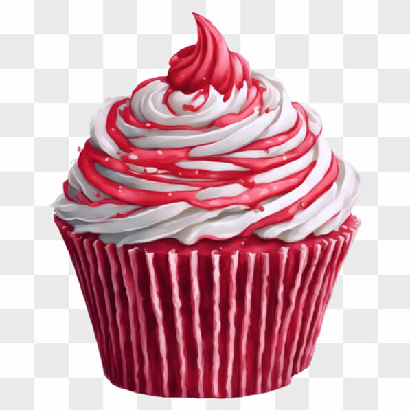 Download Red Velvet Cupcake with Swirls of Frosting Cartoons Online ...