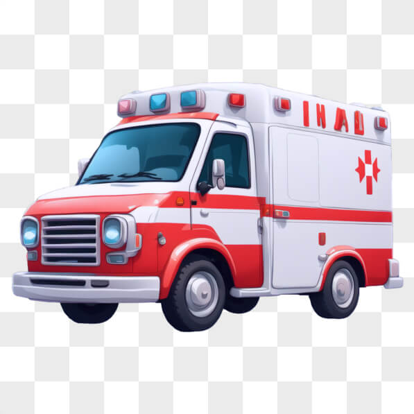 Download Cartoon-style ambulance with red and white design Cartoons ...