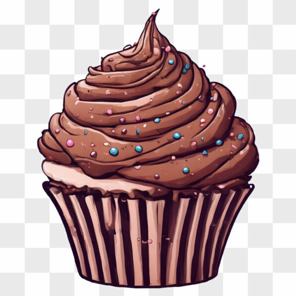 Descarga Delicioso Cupcake De Chocolate Con Chispas Cartoons En Línea