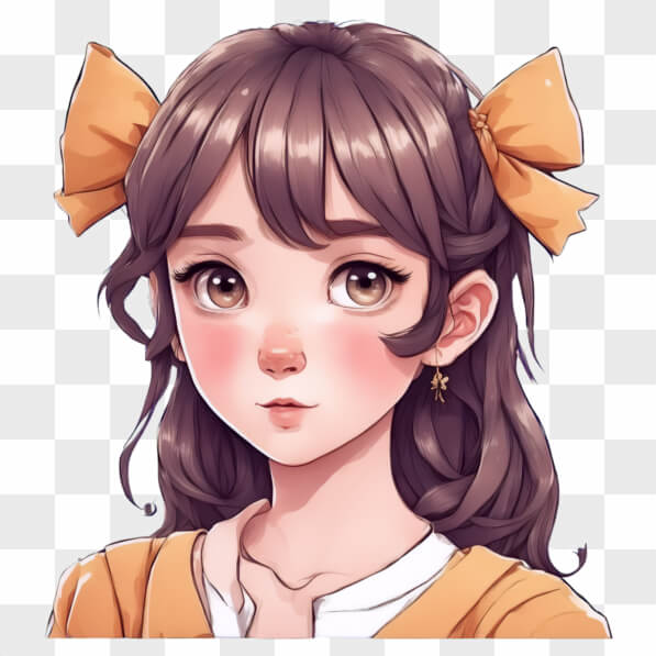 Descarga Ilustración en estilo anime de una chica con cabello castaño y ...