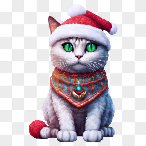 Descarga Gato Festivo con Sombrero de Santa Cartoons En Línea ...