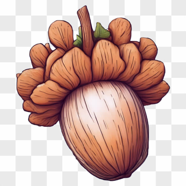 Download Stylized Acorn with Mushroom Caps Cartoons Online - Creative ...
