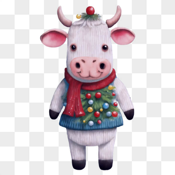 Baixe Vaca de Cartum Festiva para Feriados Cartoons - Creative Fabrica