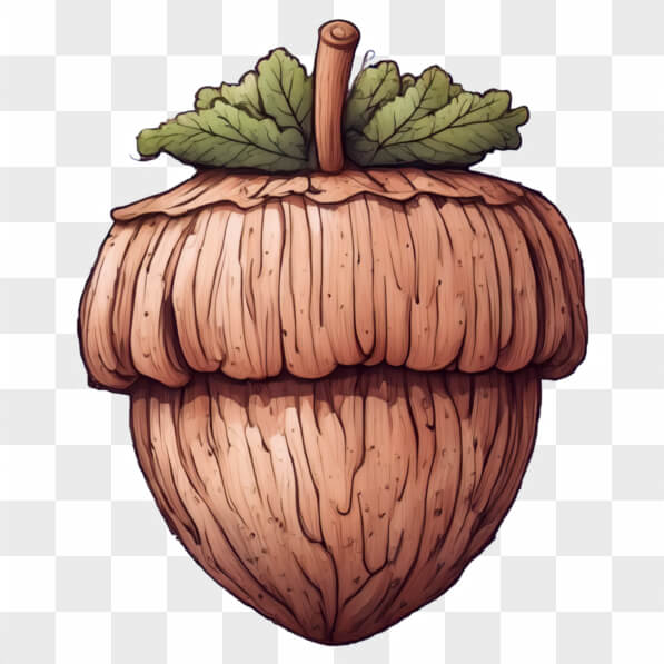 Download Stylized Acorn with Leaves Cartoons Online - Creative Fabrica