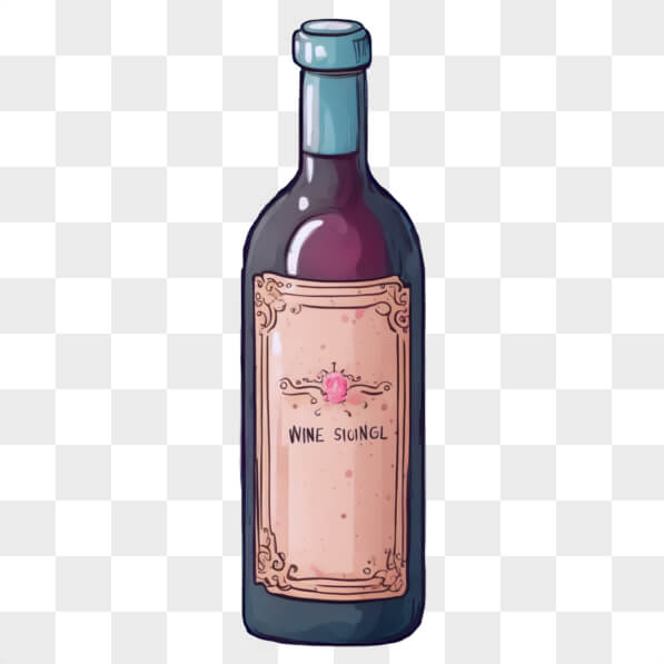 Download Bottle of Wine with Artistic Label Cartoons Online - Creative ...
