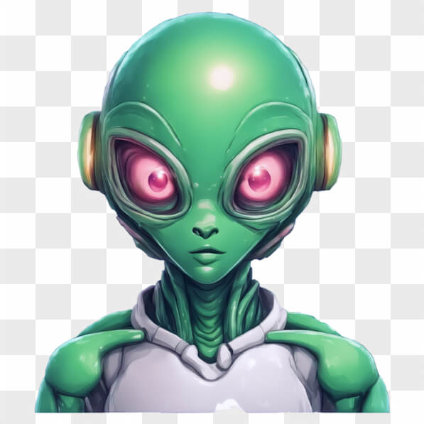 Baixe Personagem alienígena estilizado com pele verde e olhos rosa ...