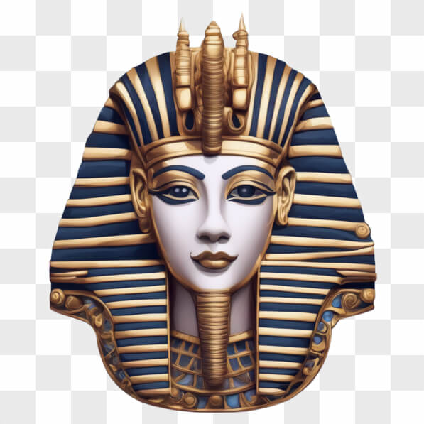 Download Stylized Pharaoh Head with Gold Headdress Cartoons Online - Creative Fabrica
