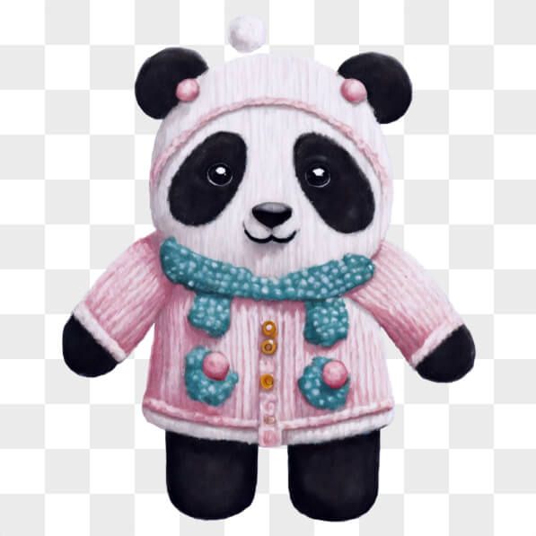 Download Adorable Panda Character in Cozy Outfit Cartoons Online ...