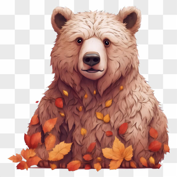 Download Cartoon Bear Surrounded by Autumn Leaves Cartoons Online ...