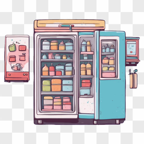 Download Colorful Refrigerator and Vending Machine Cartoons Online ...