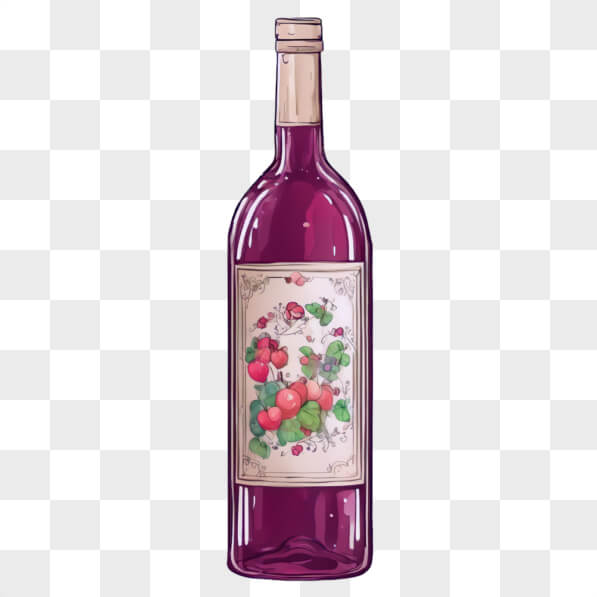 Descarga Botella de vino decorativa morada con ilustración de fruta ...