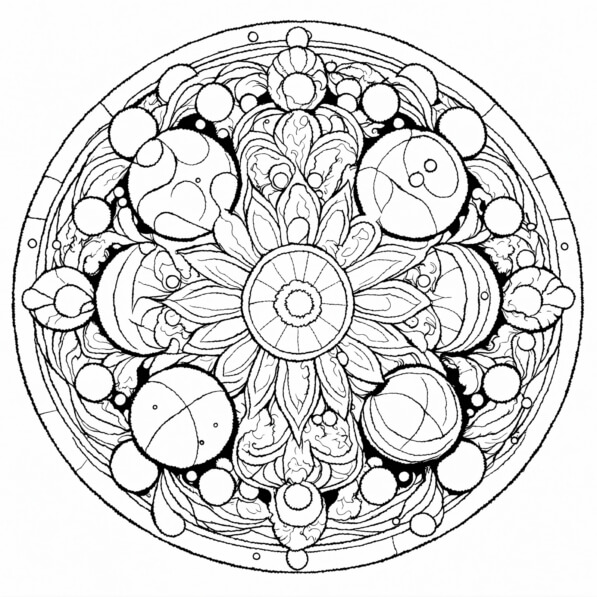 Download Intricate Mandala with Planetary Elements Coloring pages ...