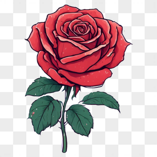 Download Illustrated Red Rose on White Background Cartoons Online ...