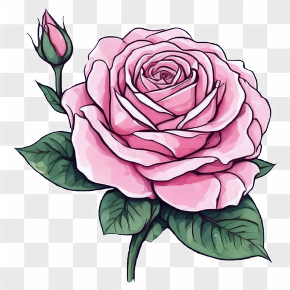 Descarga Hermosa ilustración de rosa rosa Cartoons En Línea - Creative ...