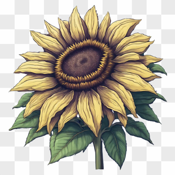 Download Vibrant Sunflower in Full Bloom Cartoons Online - Creative Fabrica