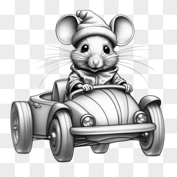 Descarga Ratón Juguetón Conduciendo un Coche de Juguete Bocetos En ...