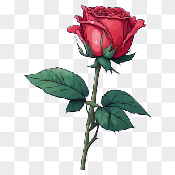 Download Illustration of a Red Rose Cartoons Online - Creative Fabrica
