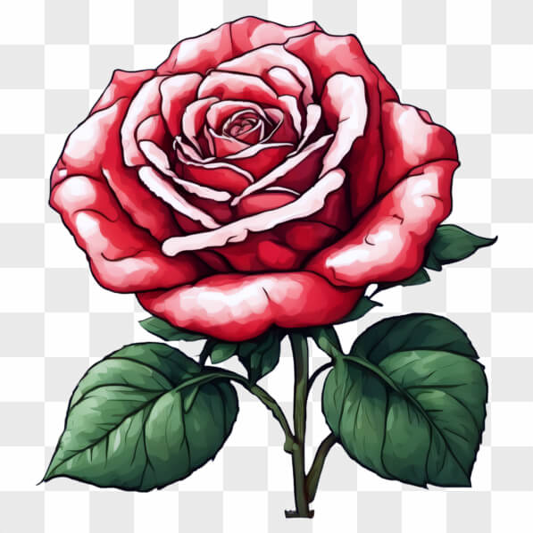 Download Vibrant Red Rose in Full Bloom Cartoons Online - Creative Fabrica