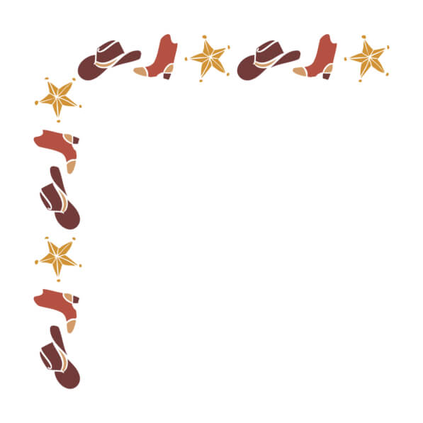 Download Western-themed decorative border with hats, boots, and stars ...