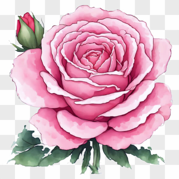Descarga Rosa Rosa Elegante con Capullo Cartoons En Línea - Creative ...