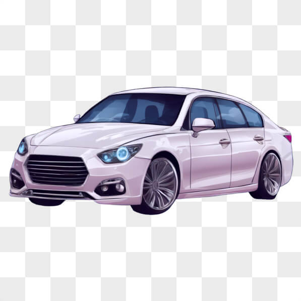 Download Gestroomlijnde Roze Sedan Auto Cartoons online op Creative Fabrica