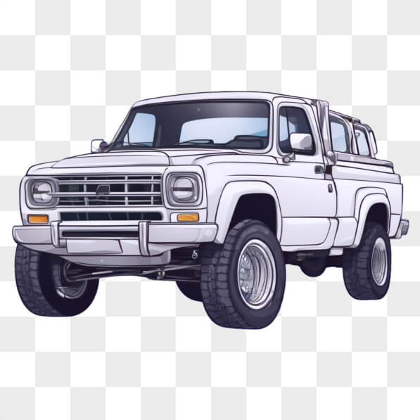Download Vintage White Truck Cartoons Online - Creative Fabrica