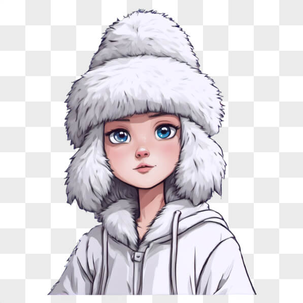 Download Stylized Animated Character in Fluffy Hat Cartoons Online ...