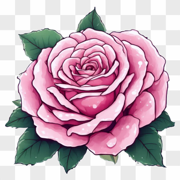 Download Illustration of a Pink Rose Cartoons Online - Creative Fabrica