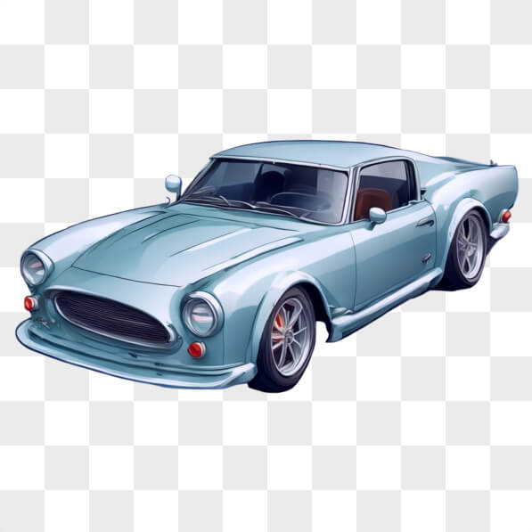 Baixe Carro Esportivo Vintage em Azul Claro Cartoons - Creative Fabrica