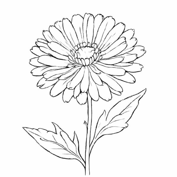 Descarga Dibujo a lápiz de una flor Páginas para colorear En Línea ...