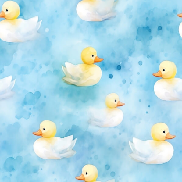Download Playful Ducks Swimming on Blue Watercolor Background Patterns ...
