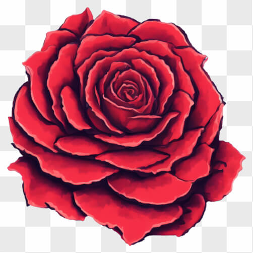 Download Vibrant Red Rose with Green Leaves Cartoons Online - Creative ...