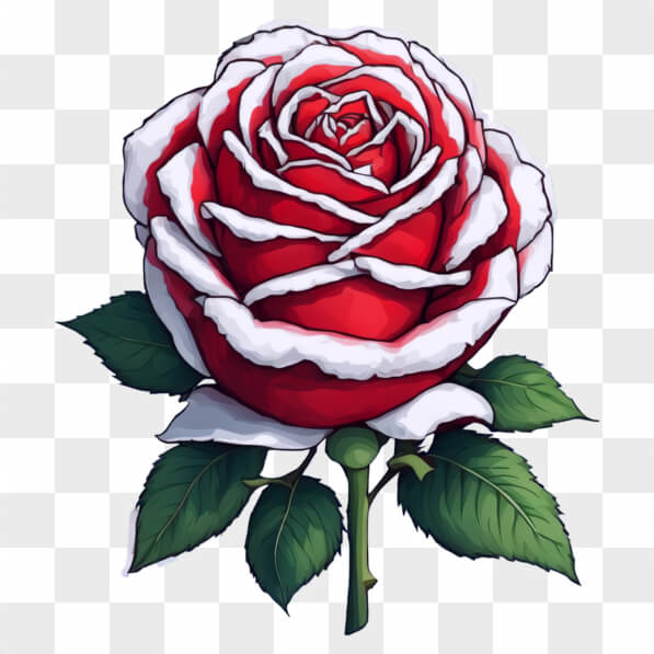 Download Illustrated Red Rose with White Accents Cartoons Online ...