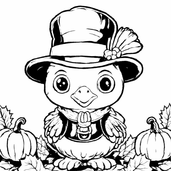 Download Thanksgiving Duck Character Coloring pages Online - Creative ...