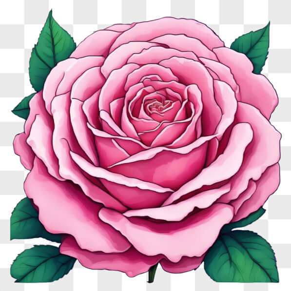 Download Illustration of a Pink Rose Cartoons Online - Creative Fabrica