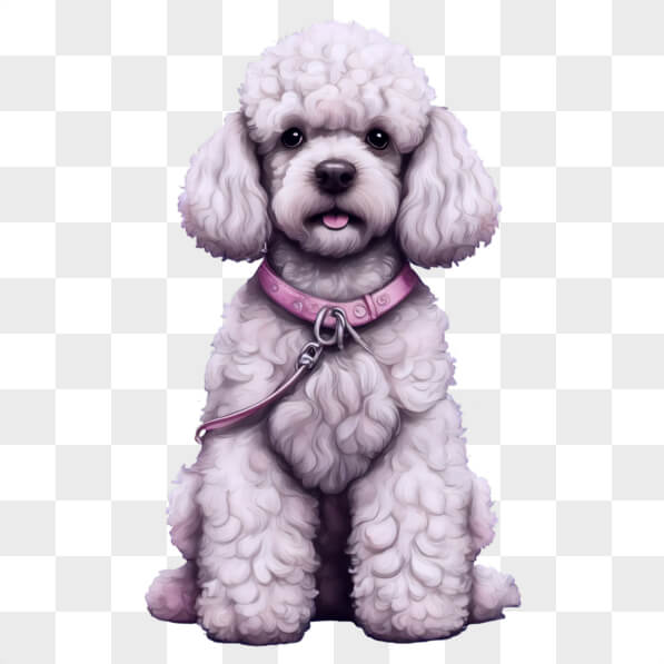 Download Adorable Poodle Sitting with Pink Collar Cartoons Online ...