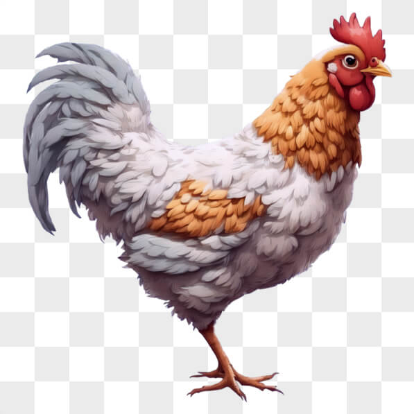 Download Colorful Chicken in Profile Cartoons Online - Creative Fabrica