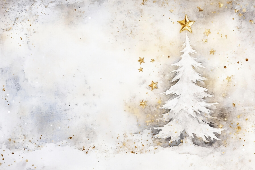 Download Watercolor Christmas Tree with Gold Accents Backgrounds Online ...