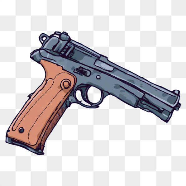 Download Illustration of a Semi-Automatic Handgun Cartoons Online ...