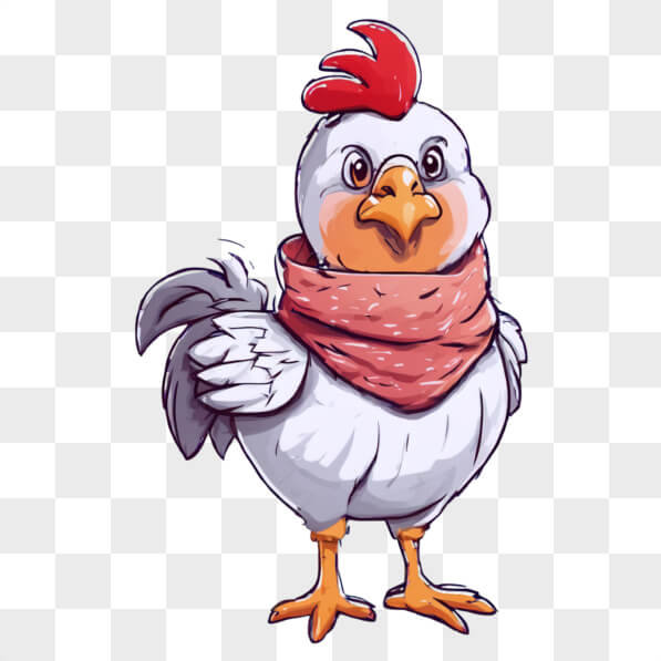 Baixe Desenho Animado de Galinha com Cachecol Cartoons - Creative Fabrica