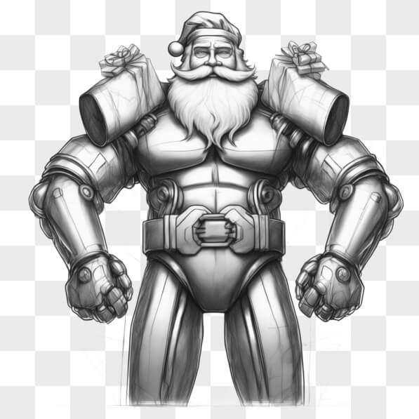 Descarga Robot Santa Claus Bocetos En Línea - Creative Fabrica